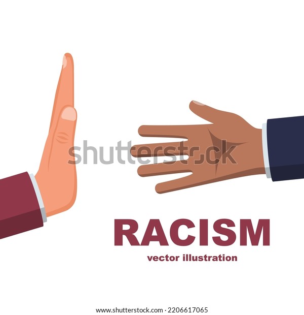 Racism Concept Man Refuses Shake Hands Stock Vector (Royalty Free ...
