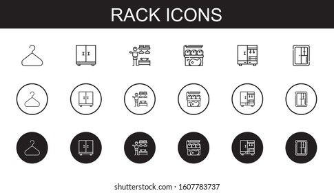 Rack Icons Set Collection Rack Hanger Stock Vector (Royalty Free ...