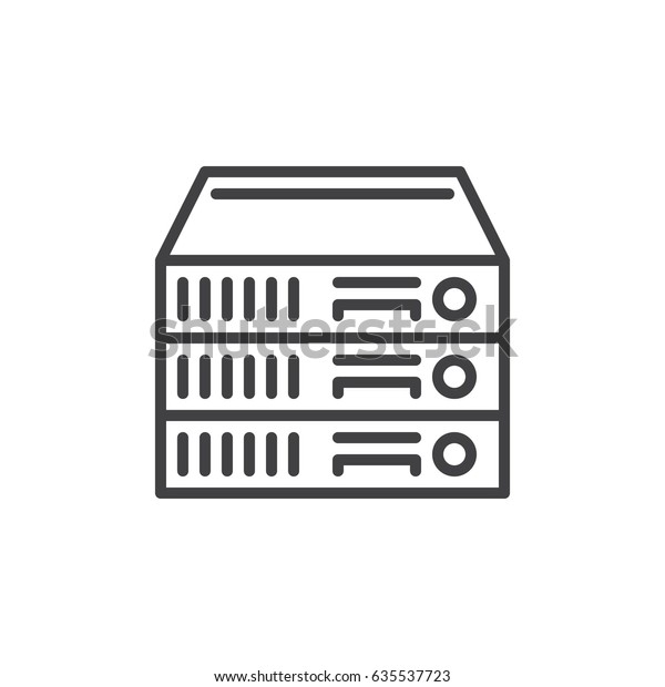 Rack Servers Line Icon Outline Vector: vector de stock (libre de ...