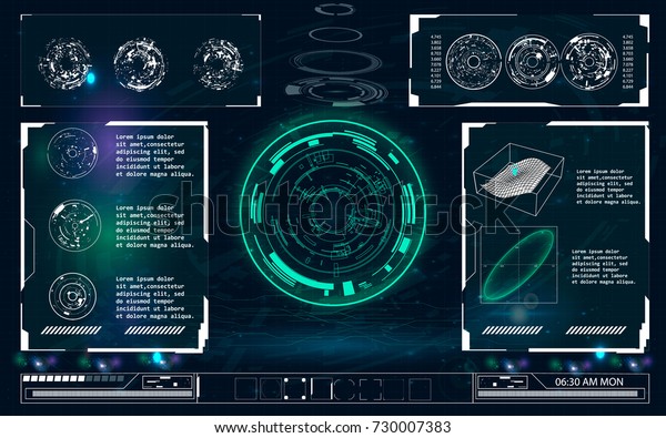 Radar Screen Infographic Elements World Map Stock Vector (Royalty Free ...
