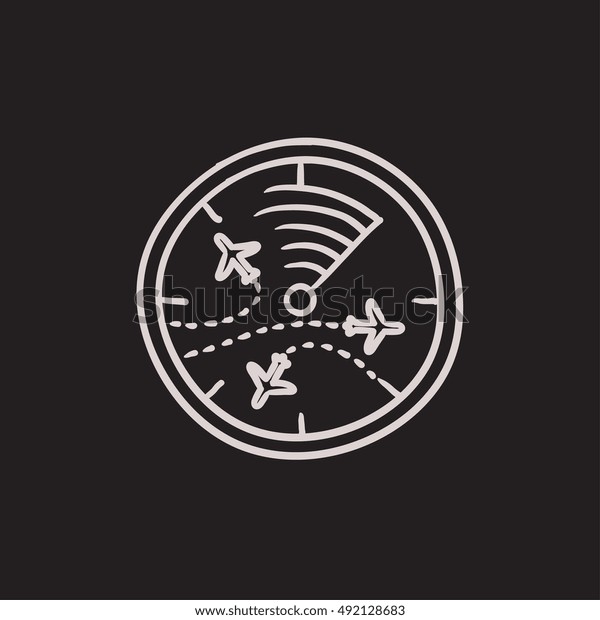Radar Screen Planes Vector Sketch Icon Stock Vector (Royalty Free ...