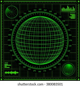 Radar Screen Planet Futuristic User Interface Stock Vector (Royalty ...