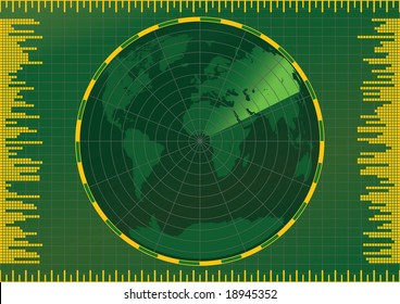 Radar Screen Showing World Map Stock Vector (Royalty Free) 18945352 ...