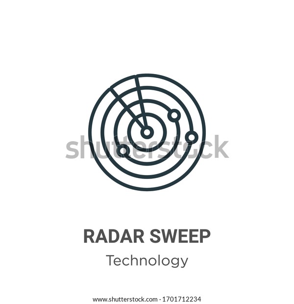 Radar Sweep Outline Vector Icon Thin Stock Vector (Royalty Free ...