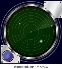 Radar Vector Illustration Dark Blue Background Stock Vector (Royalty ...