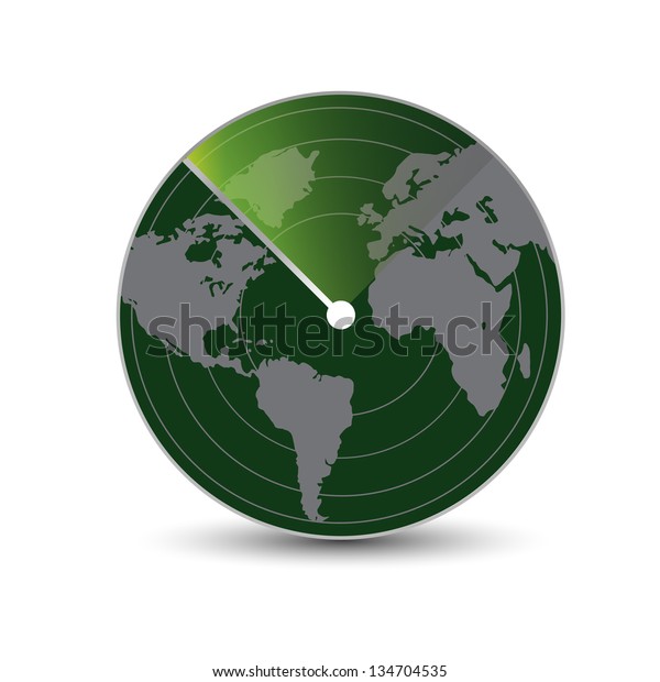 Radar World Map Stock Vector (Royalty Free) 134704535 | Shutterstock