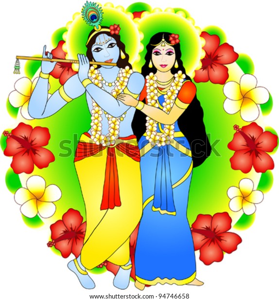 Radha Krishna Vector Image 库存矢量图（免版税）94746658 | Shutterstock