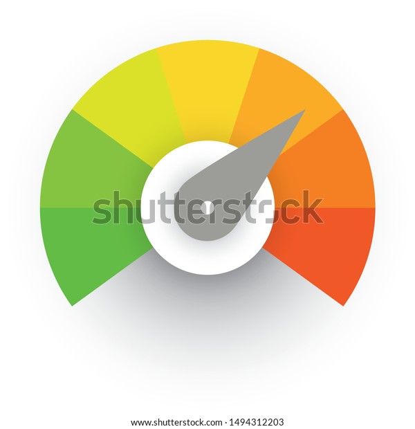 Radial Gauge Scale Red Green Arrow Stock Vector (Royalty Free ...