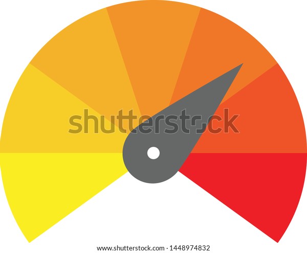 Radial Gauge Scale Yellow Red Arrow 库存矢量图（免版税）1448974832