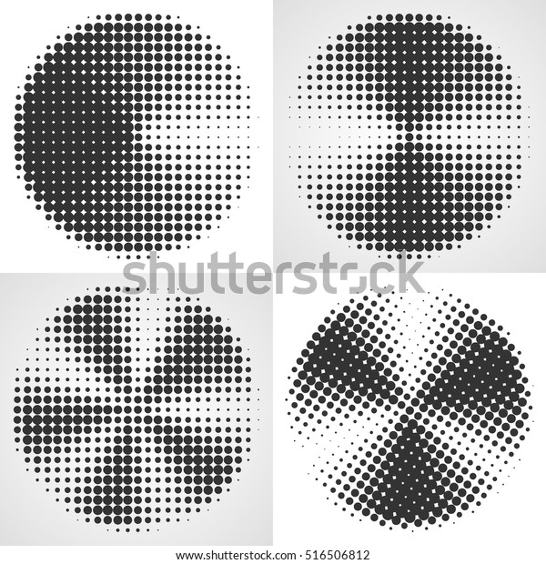 Radial Gradient Halftone Backgrounds Dot Circular Stock Vector (Royalty ...