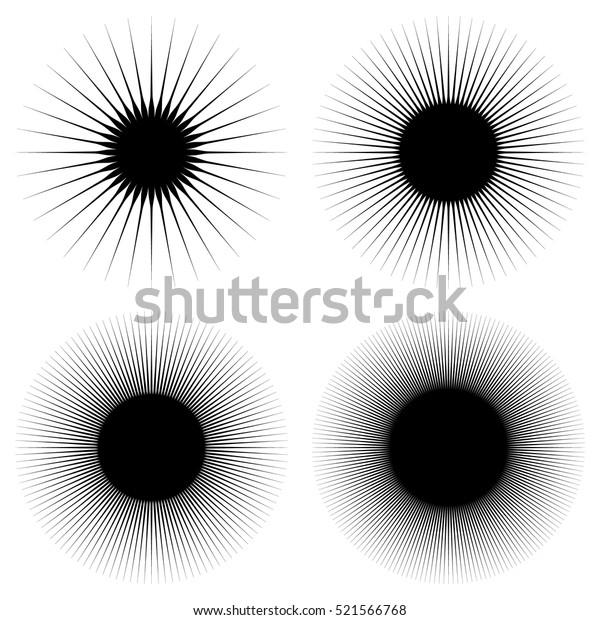 Radial Lines Rays Beams Circular Pattern Stock Vector (Royalty Free ...