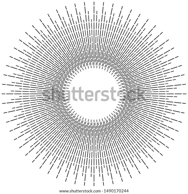 Radial Ray Beam Lines Circular Radiation: vector de stock (libre de ...