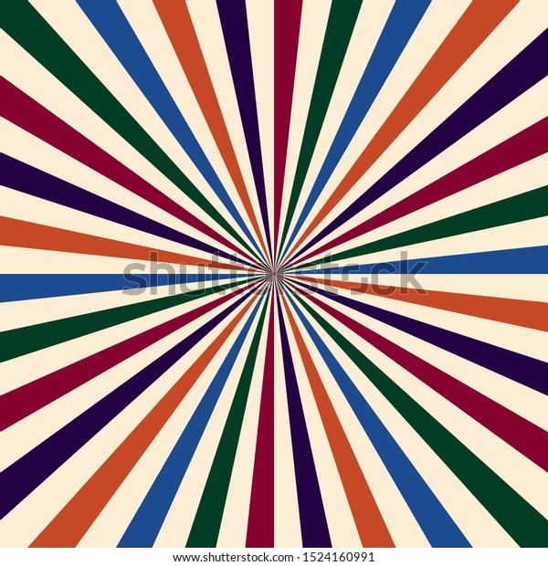 Radial Rays Background Retro Colorful Sunburst Stock Vector (Royalty ...