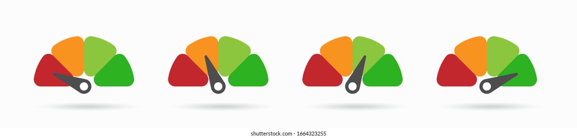 Radial Scale Red Green Arrow Hand Stock Vector (Royalty Free) 1664323255