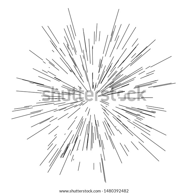 Radiating Center Thin Beams Lines Vector Stock Vector (Royalty Free ...