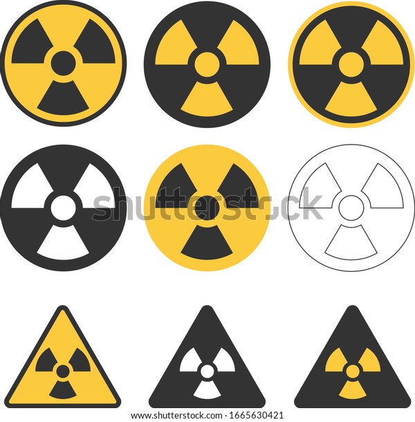 Radiation Sign Large Set Radiation Signs Stock Vector (Royalty Free ...