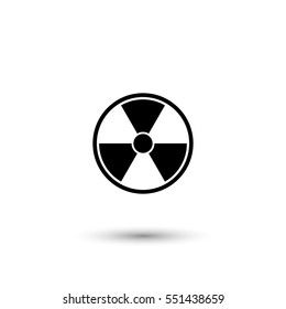 Radiation Sign Vector Icon Round Shadow Stock Vector (Royalty Free ...