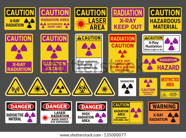 Radiation Signs Stock Vector (Royalty Free) 135000077