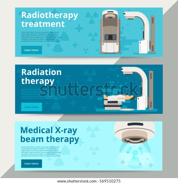 Radiation Therapy Vector Web Banners Cancer Stock Vector (Royalty Free ...