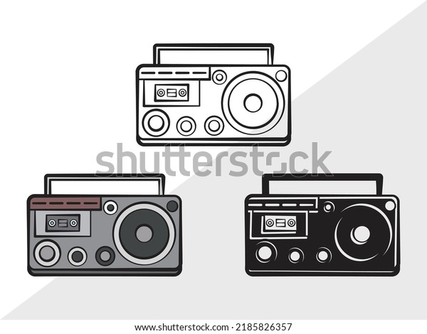 Radio Boombox Svg Printable Vector Illustration: เวกเตอร์สต็อก (ปลอดค่า ...