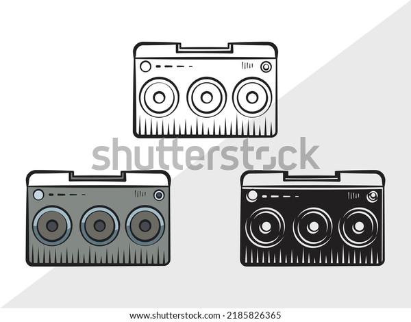Radio Boombox Svg Printable Vector Illustration: เวกเตอร์สต็อก (ปลอดค่า ...
