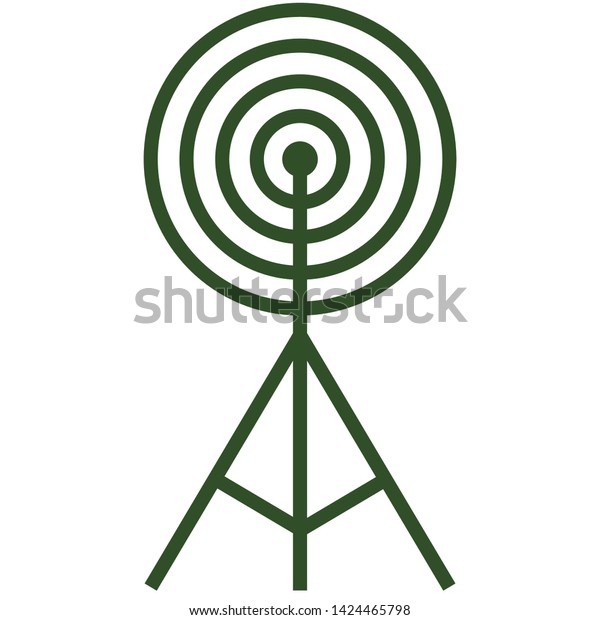 Radio Broadcast Wave Icon Communication Station Stock Vector (Royalty ...