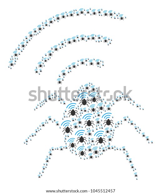Radio Bug Collage Created Figure Radio Stock Vector (Royalty Free ...