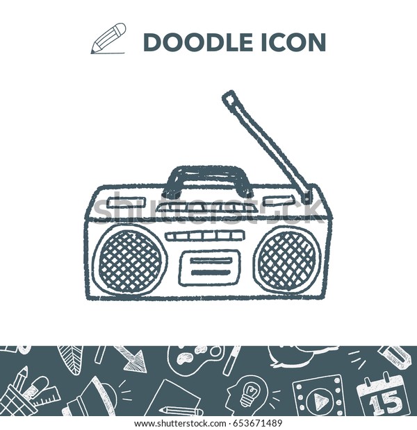 Radio Doodle Stock Vector (Royalty Free) 653671489 | Shutterstock