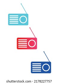 Radio Icons Vector Template Colorful Design Stock Vector (Royalty Free ...