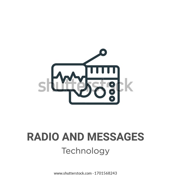Radio Messages Outline Vector Icon Thin Stock Vector (Royalty Free ...