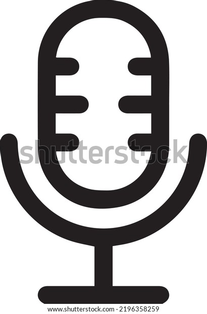 Radio Mic Icon On White Background Stock Vector (Royalty Free ...
