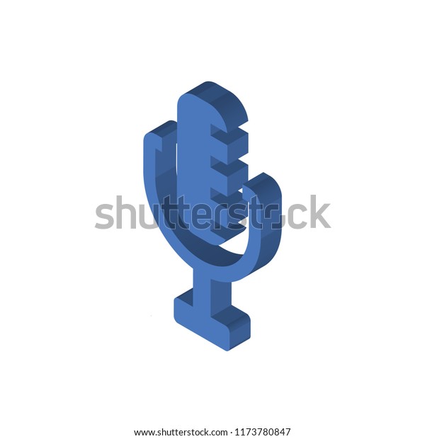 Radio Microphone Isometric Left Top View Stock Vector (Royalty Free ...