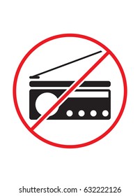 Radio Not Allowed Black Red White 스톡 벡터(로열티 프리) 632222126 | Shutterstock