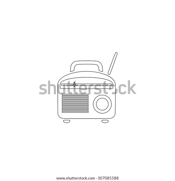 Radio Outline Black Simple Vector Pictogram Stock Vector (Royalty Free ...