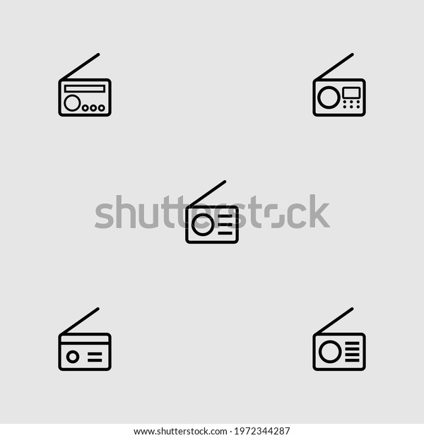 Radio Outline Icon Set Isolated Vector Stock Vector (Royalty Free ...