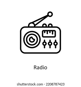 Radio Outline Vector Icon Design Illustration Stock Vector (Royalty ...