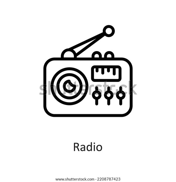 Radio Outline Vector Icon Design Illustration Stock Vector (Royalty ...