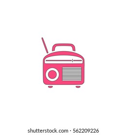 Radio Pink Vector Icon Black Contour Stock Vector (Royalty Free ...