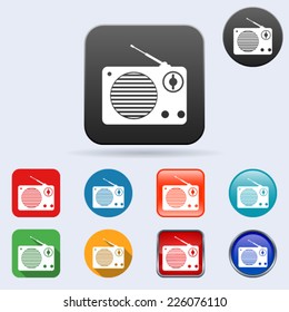 Radio Receiver Flat Vector Icons Collection Stock Vector (Royalty Free ...