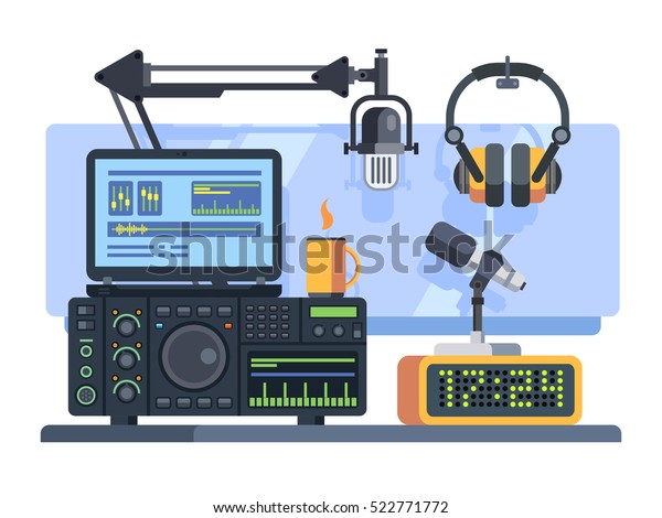 Radio Station Studio Stock Vector (Royalty Free) 522771772 | Shutterstock