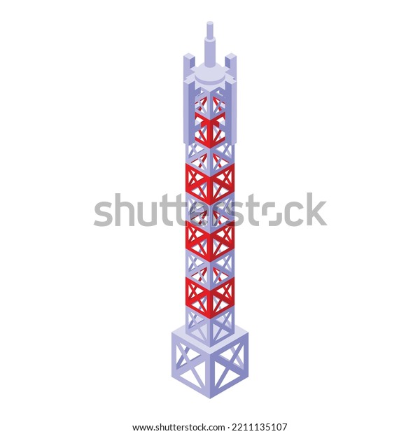Radio Tower Icon Isometric Vector Communication Stock Vector (Royalty ...