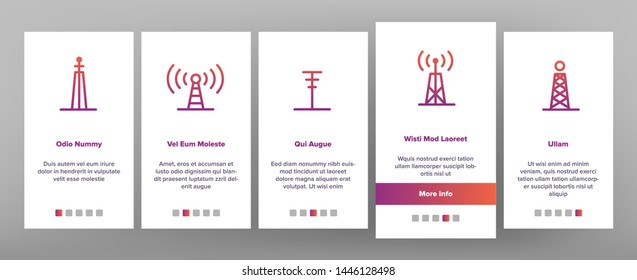 Radio Towers Masts Vector Onboarding Mobile 库存矢量图（免版税）1446128498 ...