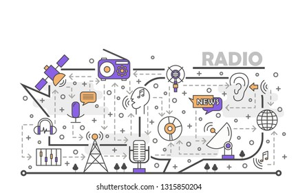Radio Vector Poster Banner Template Radio Stock Vector (Royalty Free ...