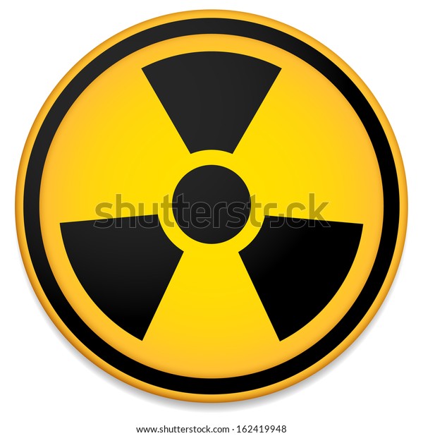 Radioaktives Zeichen, Symbol im Kreis. Stilisiert, Stock-Vektorgrafik ...