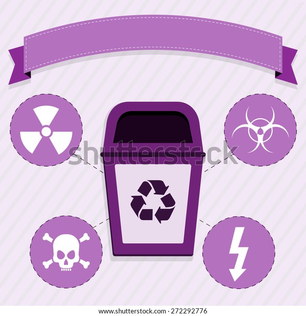 Radioactive Waste Disposal Purple Trash Selective Stock Vector (Royalty ...