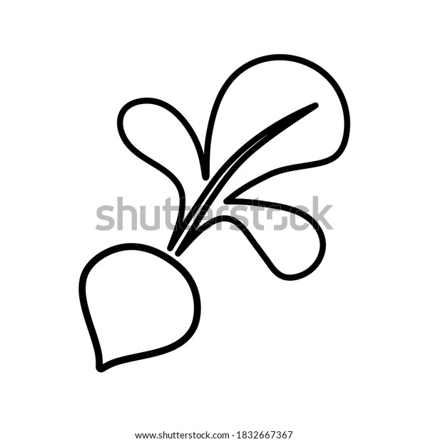 Radish Vector Outline Illustration Minimalistic Style Stock Vector ...
