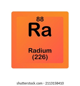 Radium Ra Chemical Element Vector Illustration Stock Vector (Royalty ...