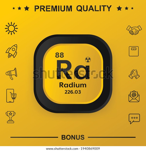 Radium Symbol Yellow Button Stock Vector (Royalty Free) 1940869009 ...