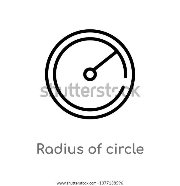 Radius Circle Vector Line Icon Simple Stock Vector (Royalty Free ...