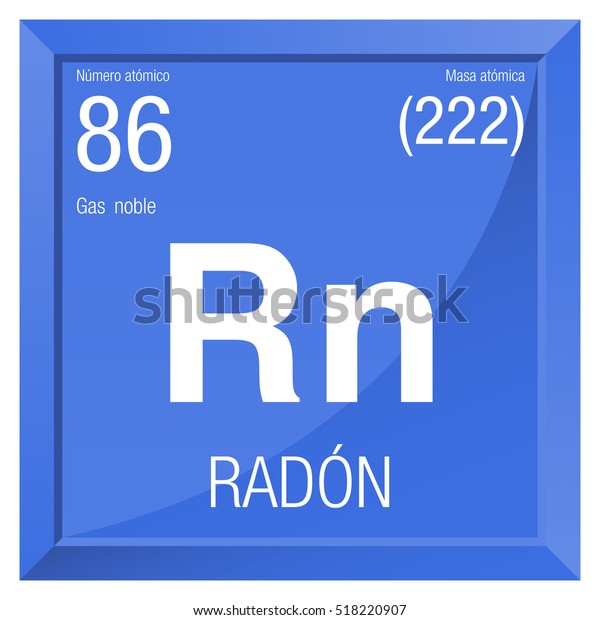Radon Symbol Radon Spanish Language Element Stock Vector (Royalty Free ...